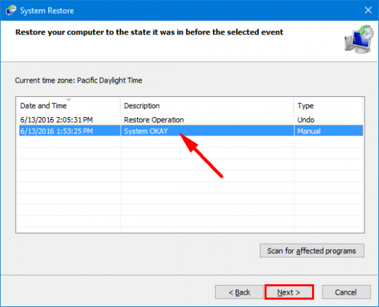 How to roll back Windows 10 to the previous state using a restore point