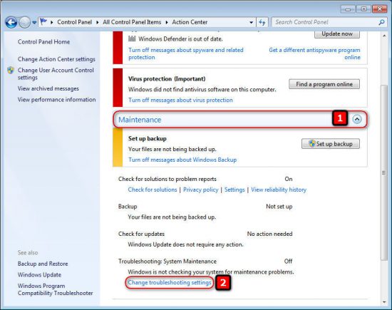How to disable Automatic Maintenance in Windows 10 and 7