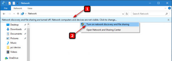 All methods to turn on network discovery in Windows 10