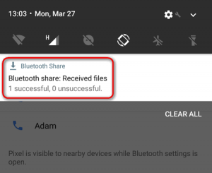 How to receive a file via Bluetooth on Google Pixel. Bluetooth ...